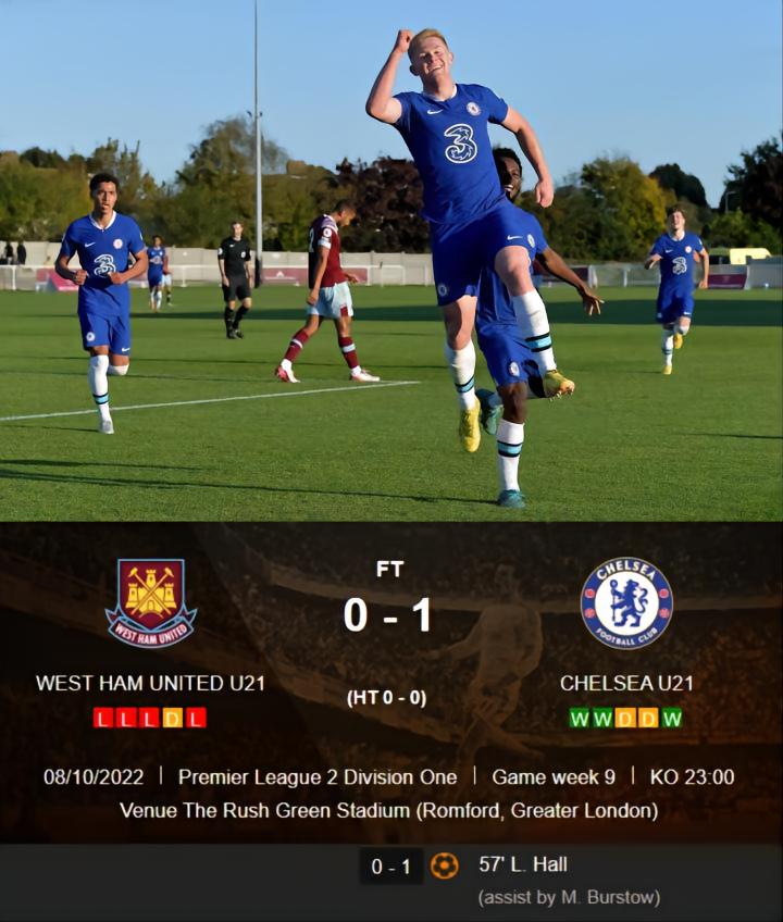 U21战报：切尔西1-0西汉姆，霍尔制胜、卡萨代伊复出_PP视频体育频道