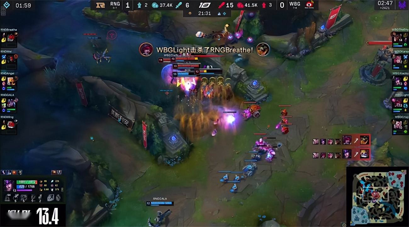 LOL-LPL：GALA卡莎后期团战五杀灭众生，RNG 2-1战胜WBG终止三连败_PP视频体育频道